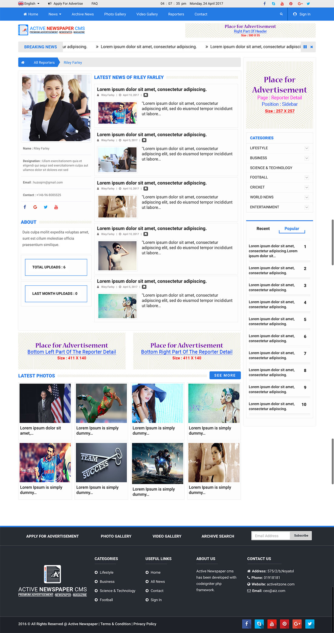 Active Newspaper CMS by ActiveITzone | CodeCanyon
